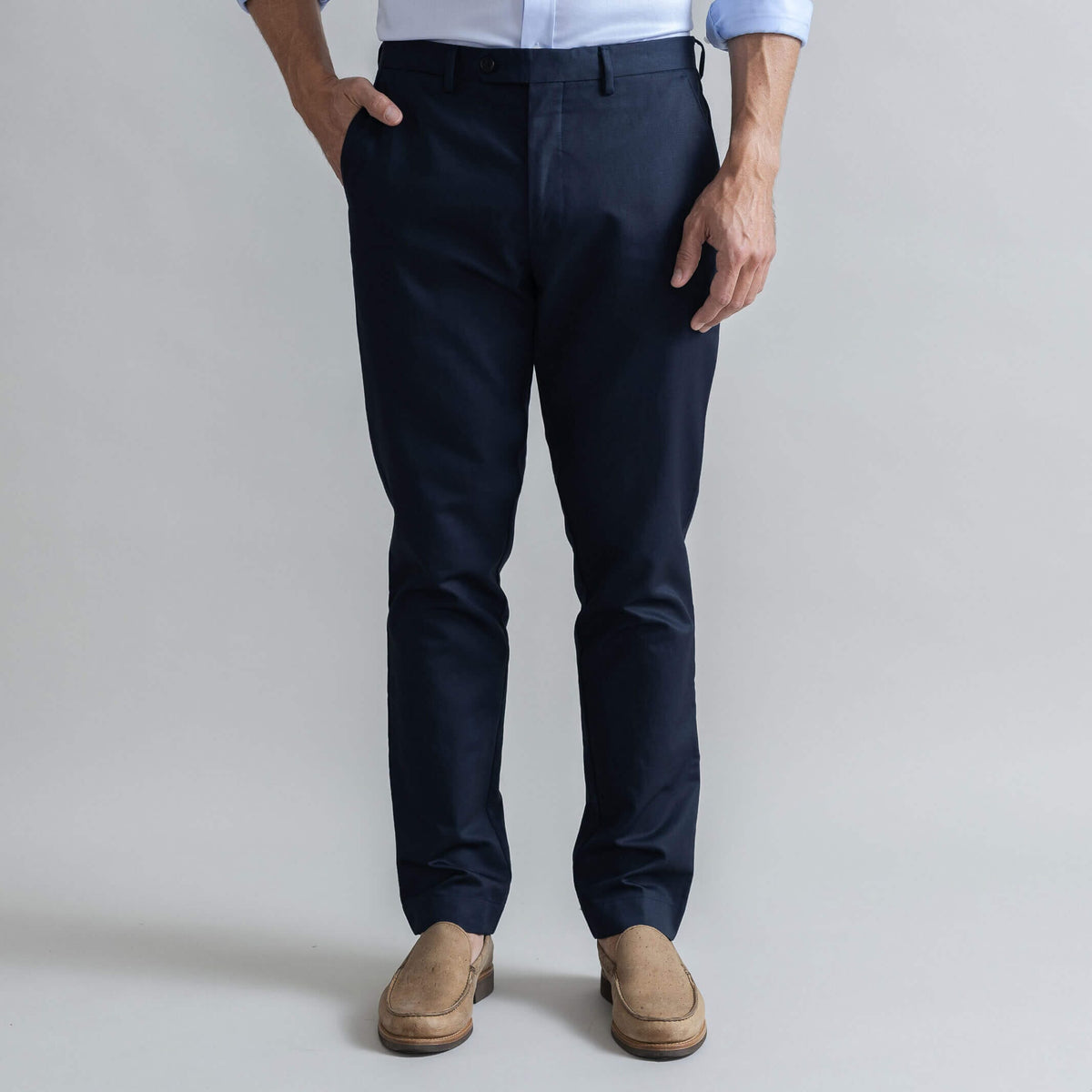 Navy All Season Richmond Dress Chino – Custom Fit | Ledbury