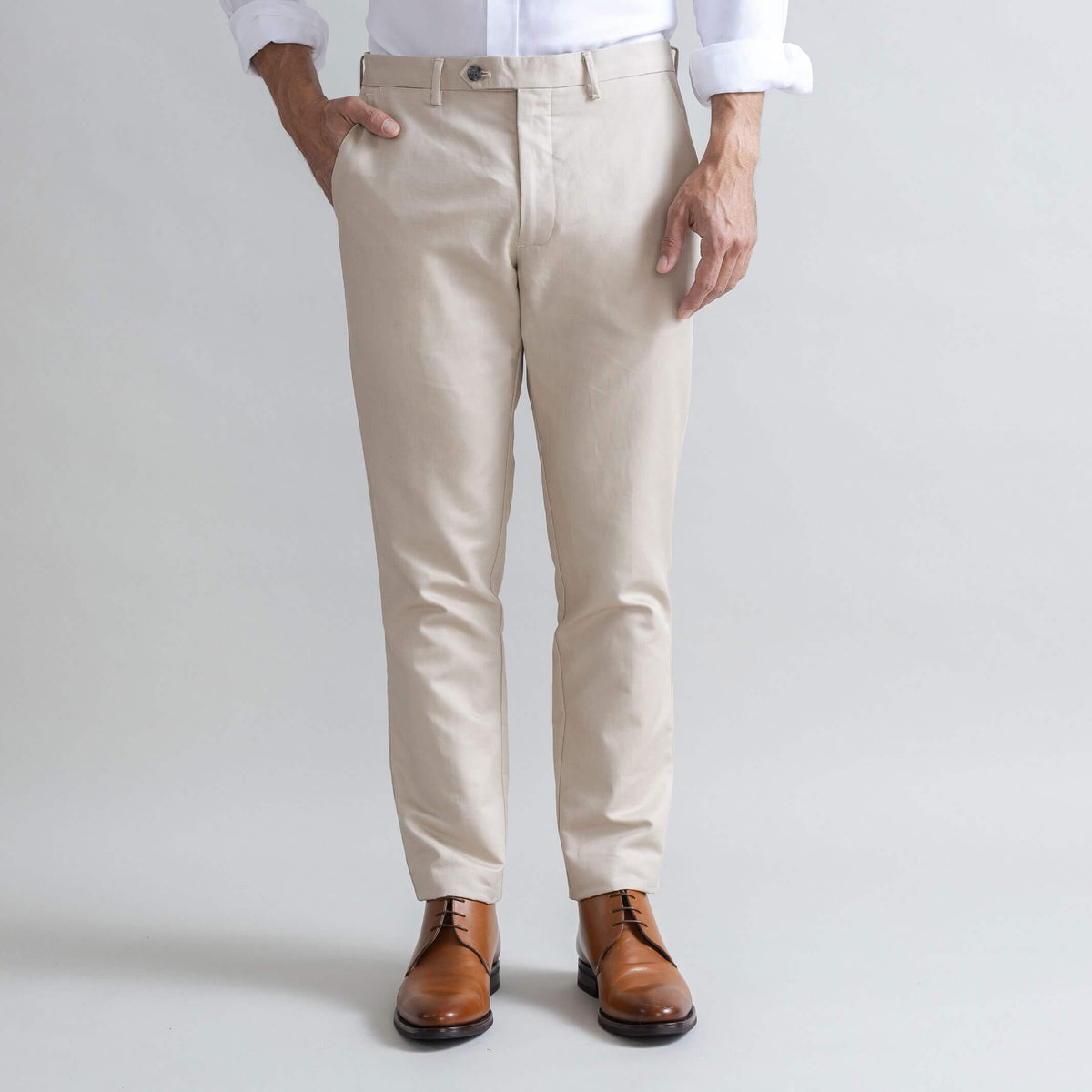 Khaki All Season Richmond Dress Chino – Custom Fit | Ledbury