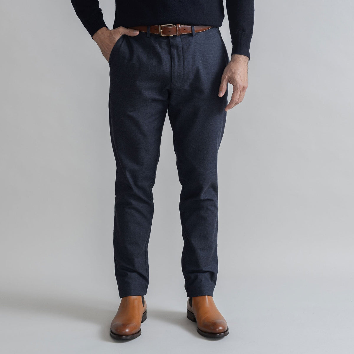 The Dark Navy Brushed Cotton Richmond Dress Chino Custom Pant – Ledbury