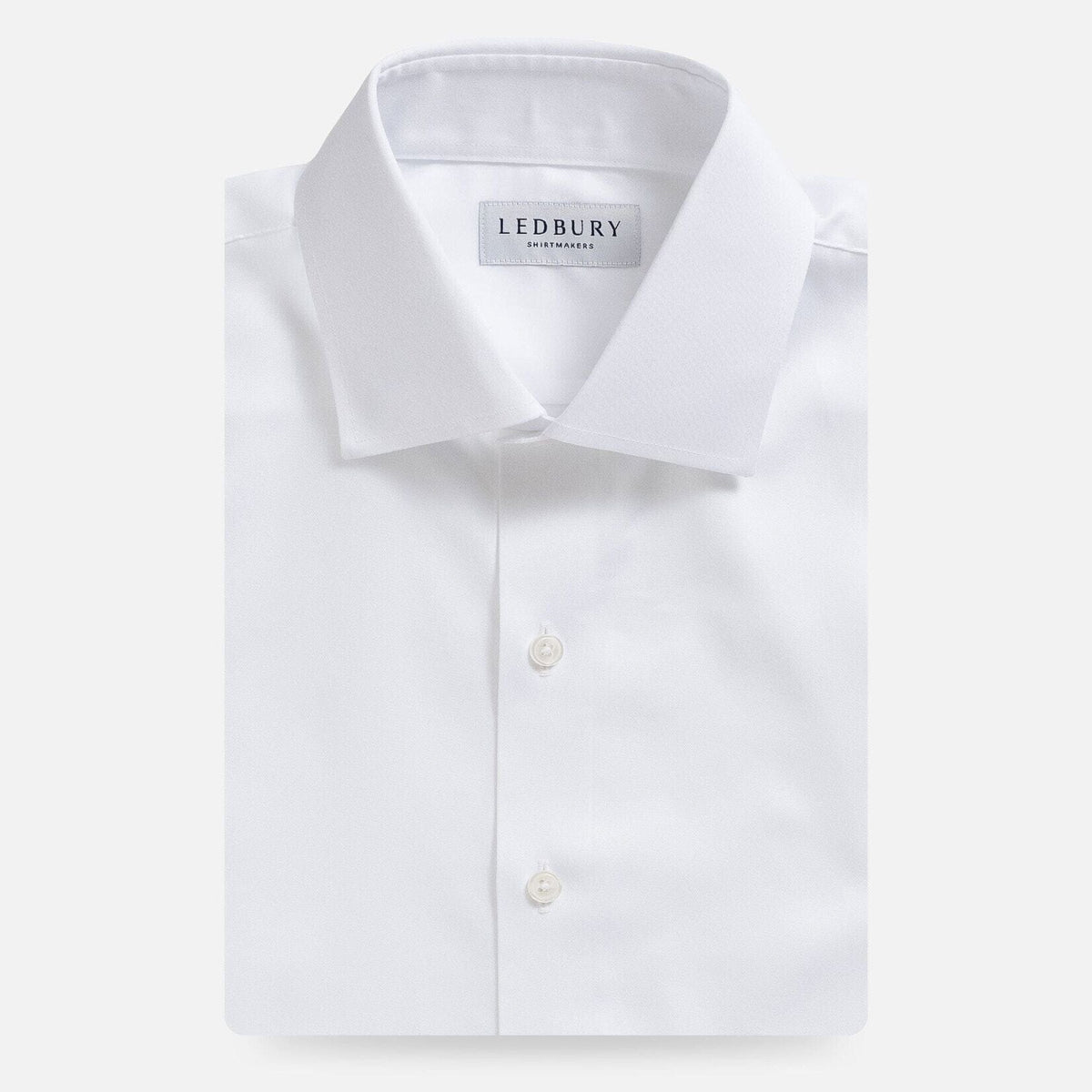 White Dress Shirt French Placket Fine Twill | Ledbury