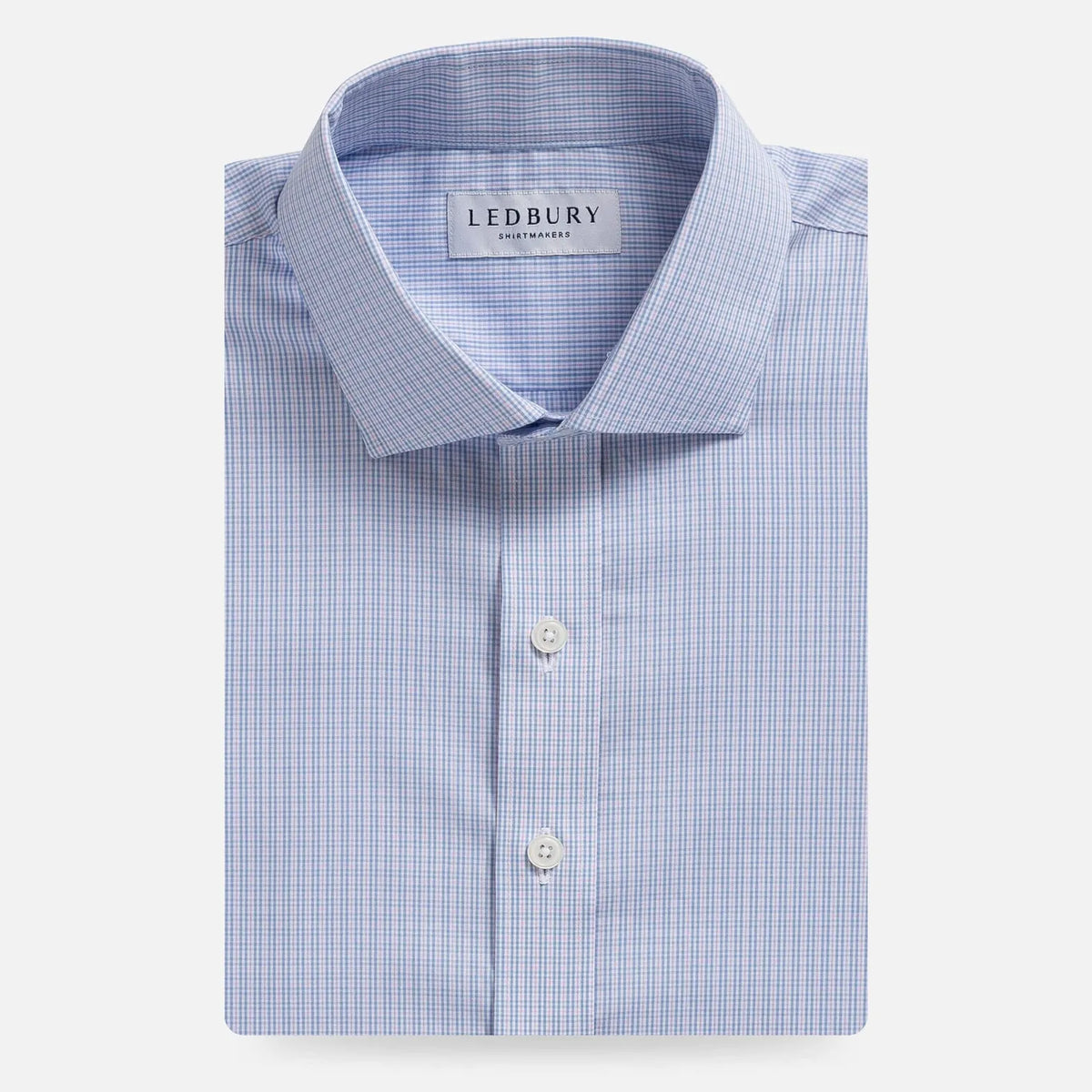 Light Pink Tattersall Dress Shirt Kent Fabric | Ledbury