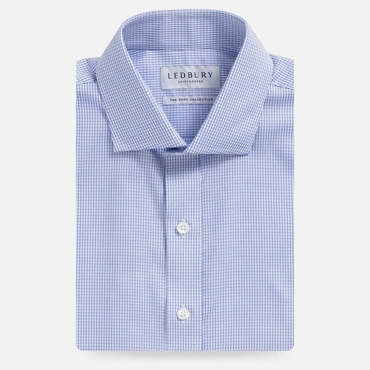 Lilac Micro Check Dress Shirt Kent Fabric | Ledbury