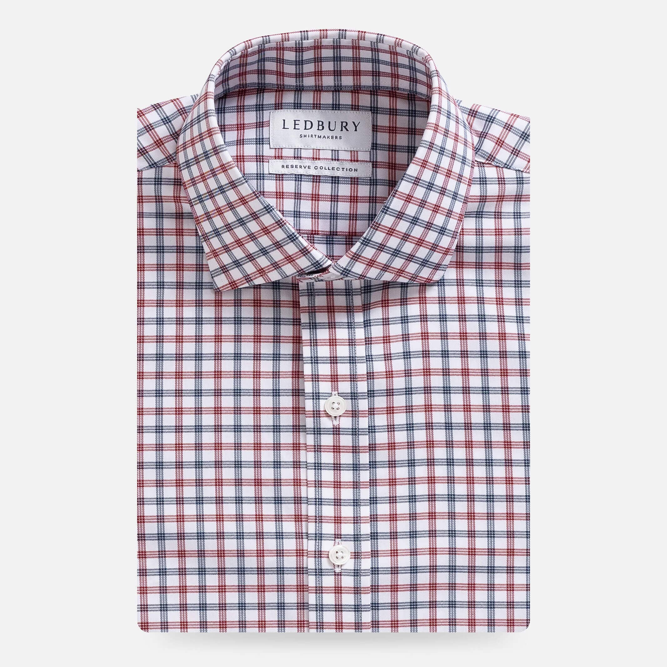 The Brick Red Journey Flex Performance Check Custom Shirt – Ledbury