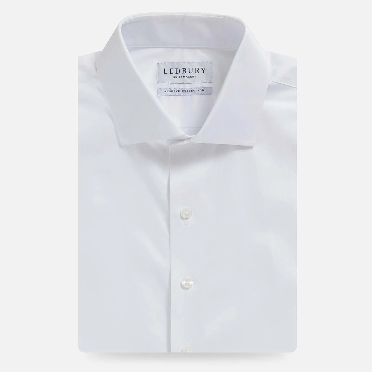 White Dress Shirt French Placket Fine Twill | Ledbury