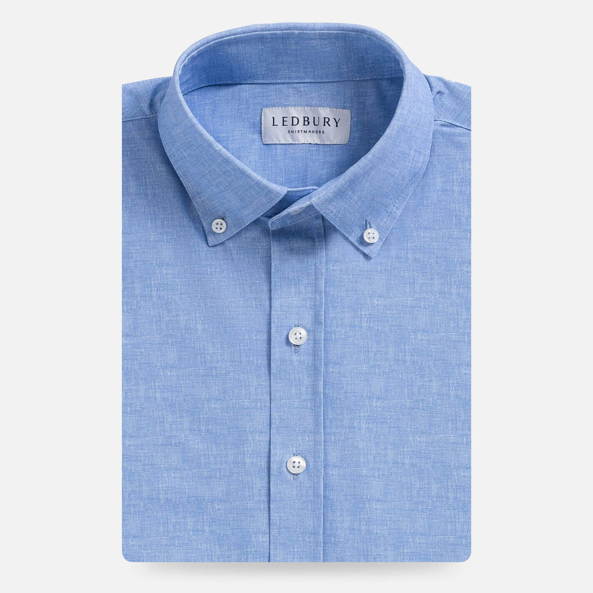 The Sky Blue Patton Chambray Print Knit Custom Shirt – Ledbury